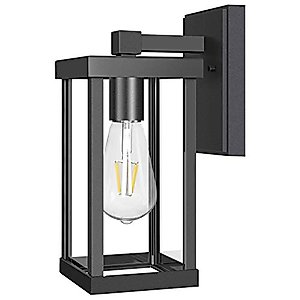 HUADEEC Outdoor Wall Lantern,Wall Sconce Light Fixtures,Wall Mount Front Porch Lights Outdoor for Entryway,Doorway,Matte Black E26 Base