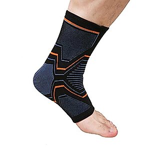 Adjustable Knitted Ankle Brace Support Sleeve, Breathable Arch Support Ankle Compression Socks for Injury Recovery Ankle Pain Relief, Swelling, Sprained Ankle, Men Women (XL)
