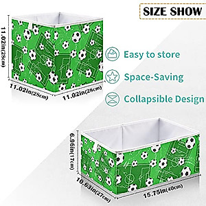 visesunny Rectangular Shelf Basket Football Gate and Soccer Ball Clothing Storage Bins Closet Bin with Handles Foldable Rectangle Storage Baskets Fabric Containers Boxes for Clothes,Books,Toys,Shelves