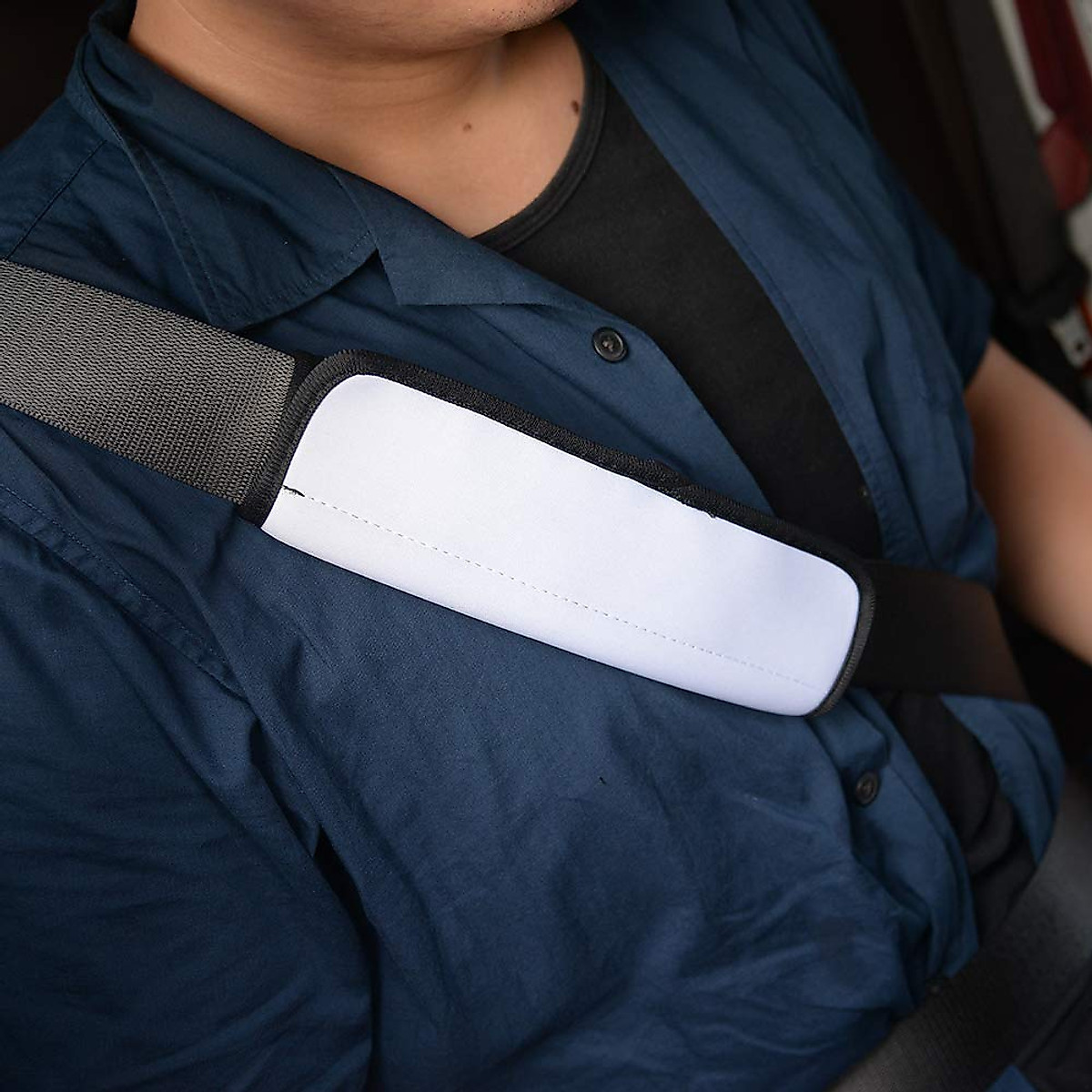 Sublimation Blanks Car Seat Belt Pads Cover, 2 Pcs Neoprene Comfortable Replacement Shoulder Strap Pads Universal Car Seat Belt Shoulder Pads Strap Covers for Children (White (Only for Kids))