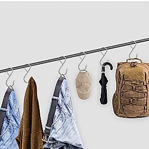 SAGARHR 20PCS S Hooks for Kitchen Utensil and Closet Rod, Rustproof Safety Buckle Design Metal S Hooks for Hanging Plants,