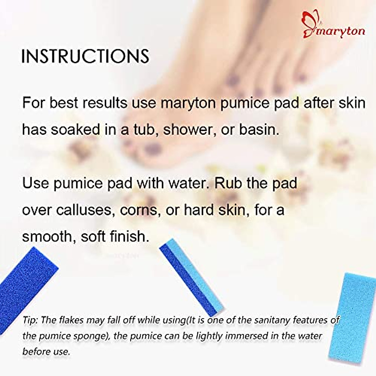 Maryton Foot Pumice Stone for Feet Hard Skin Callus Remover and Scrubber (Pack of 4) (Blue)