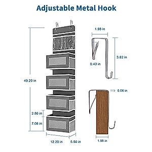 JARLINK 2 Pack 5-Shelf Over Door Hanging Organizer and 2 Pack 5-Shelf Over Door Hanging Organizer, Foldable Wall Mount 4 Big Pocket Storage with PVC Clear Window