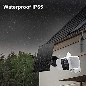 Floodlight Camera,Solar Powered Security Camera Outdoor,10400mAh Rechargeable Battery Camera,IP65 Waterproof,Two Way Audio, PIR Motion Detection,Cloud Storage-Smart Life APP