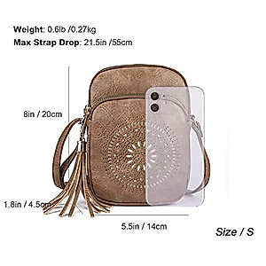 Small Crossbody Bags for Women Boho Cell Phone Purse Cross body Handbags with Triple Zip Pockets,Vegan Leather