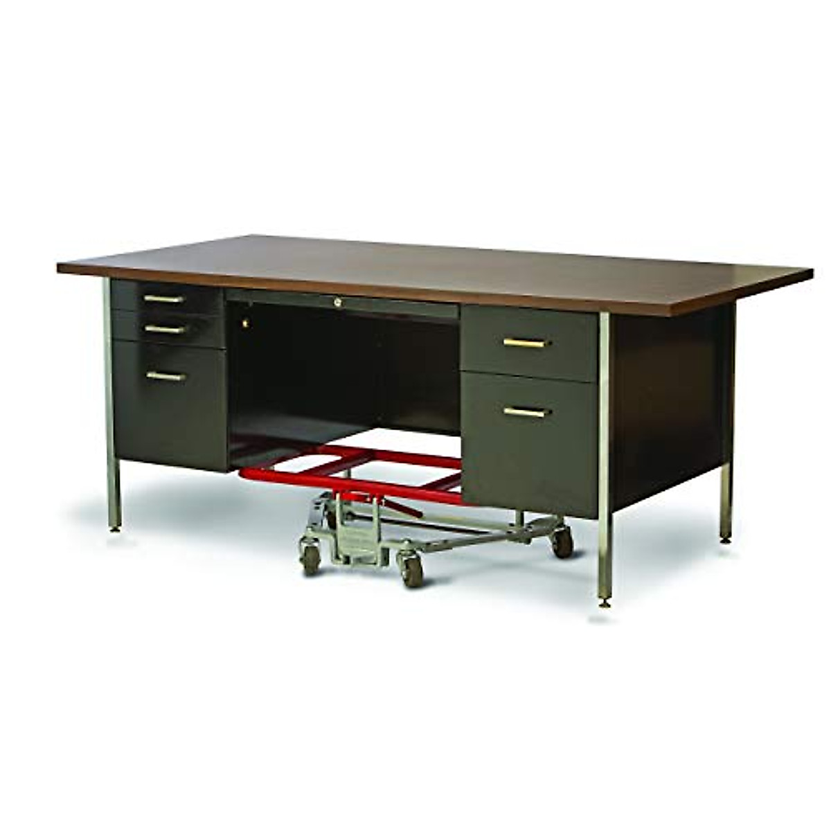 Raymond Original Mighty King Steel Desk Lift, Hard Rubber Wheels, 600 lbs Load Capacity, 9-3/4" Height, 32" Width X 16" Depth