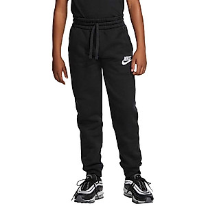Nike Boy's NSW Club Jogger Fleece Pant, Black/Black/White, Large