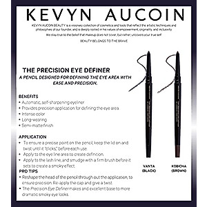Kevyn Aucoin The Precision Eye Definer, Black (Vanta): Self-sharpening eyeliner. Easy precise pencil application. Pro makeup artist go to. Define eyes for long-wearing, sharp and smooth lines.