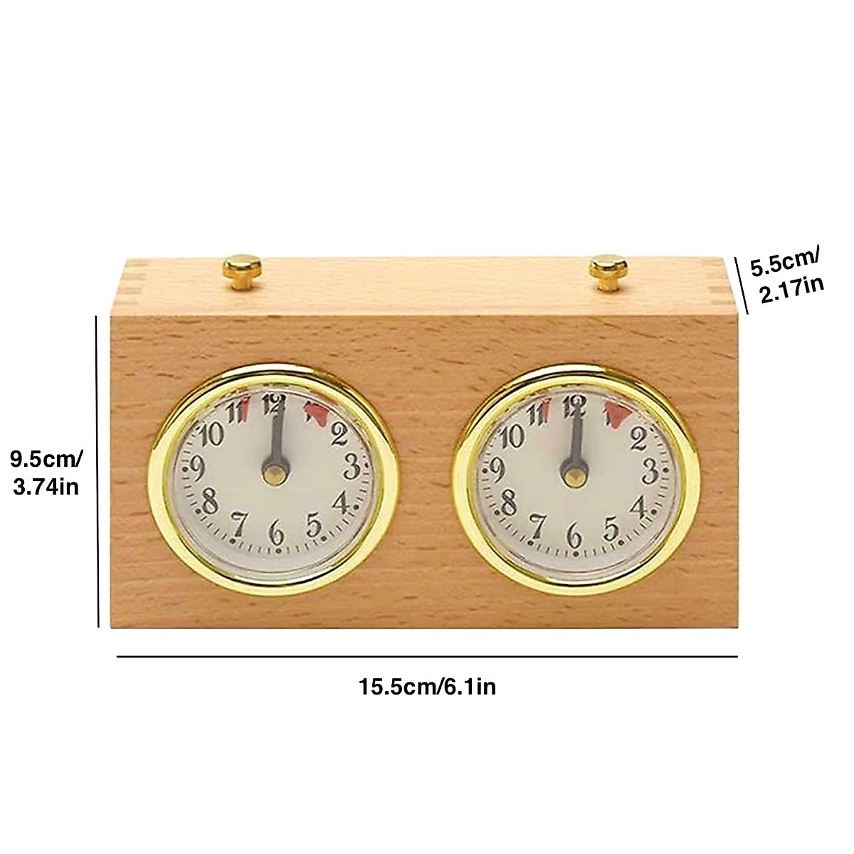 Professional Chess Timer, Professional Competition Mechanical Analog Chess Clock, I-GO Count Up Count Down Timer, No Battery Needed
