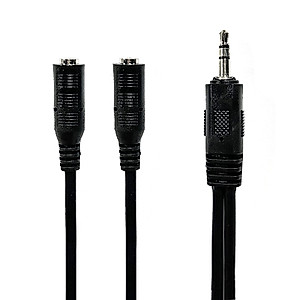 1Pack Headphone Aux Splitter, 3.5mm 2 Female to 1 Male Audio Splitter Stereo Dual Headphone Adapter Compatible Headset Tablet Smartphone MP3 Player & More