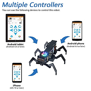 Freenove Robot Ant Kit (Compatible with Arduino IDE), Dot Matrix Expressions, Ultrasonic Obstacle Avoidance, Colorful Lights, App, STEM Project