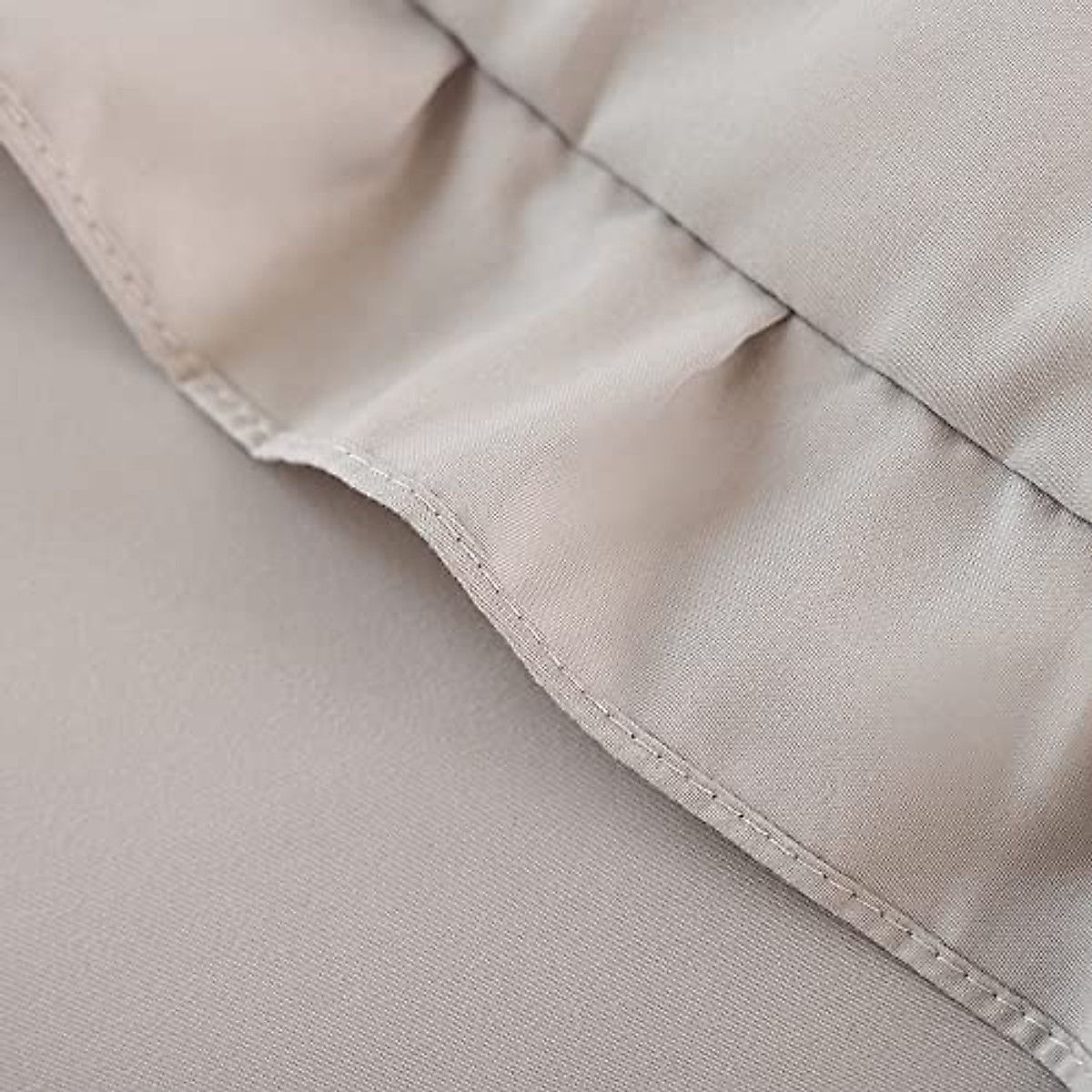 JANZAA Vintage Bedding Set Soft Shabby Chic Fluffy All Season Queen Oatmeal Comforter Set 3PCS(1 Ruffled Comforter Set and 2 Pillowcases)