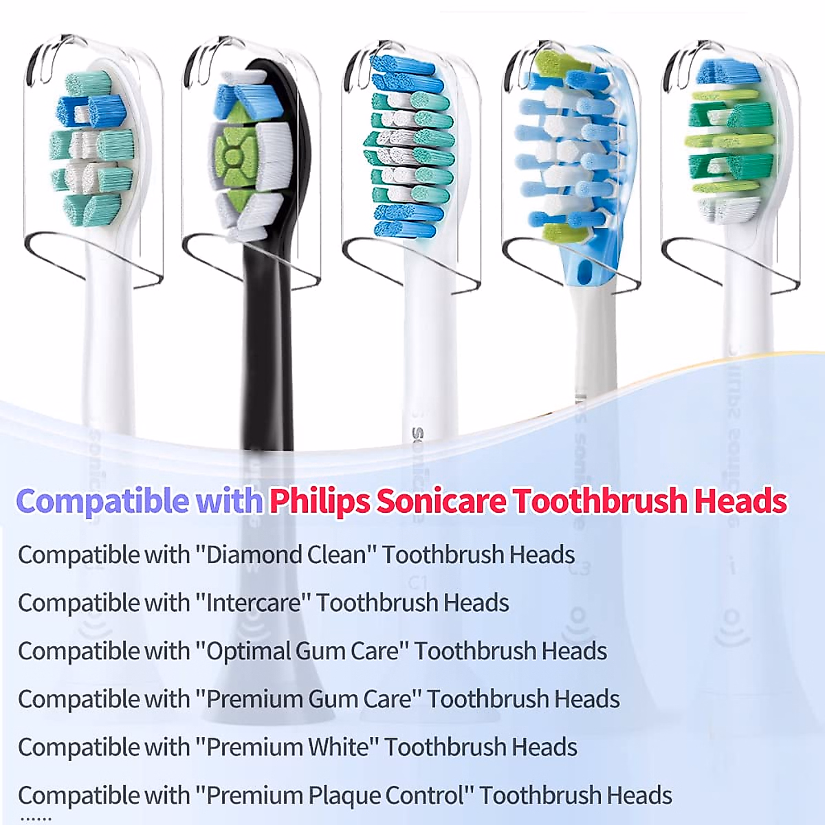12Pcs PICEROSE Reusable Toothbrush Head Covers Compatible with Philips Sonicare Electric Toothbrush Heads for Healthy Brushing and Storage in Home and Travel