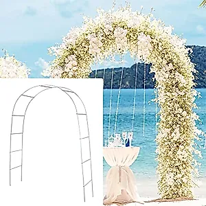Garden Arch Trellis for Climbing Plants Outdoor Weddings Arch Metal Trellis Arch Garden Arbor (White)