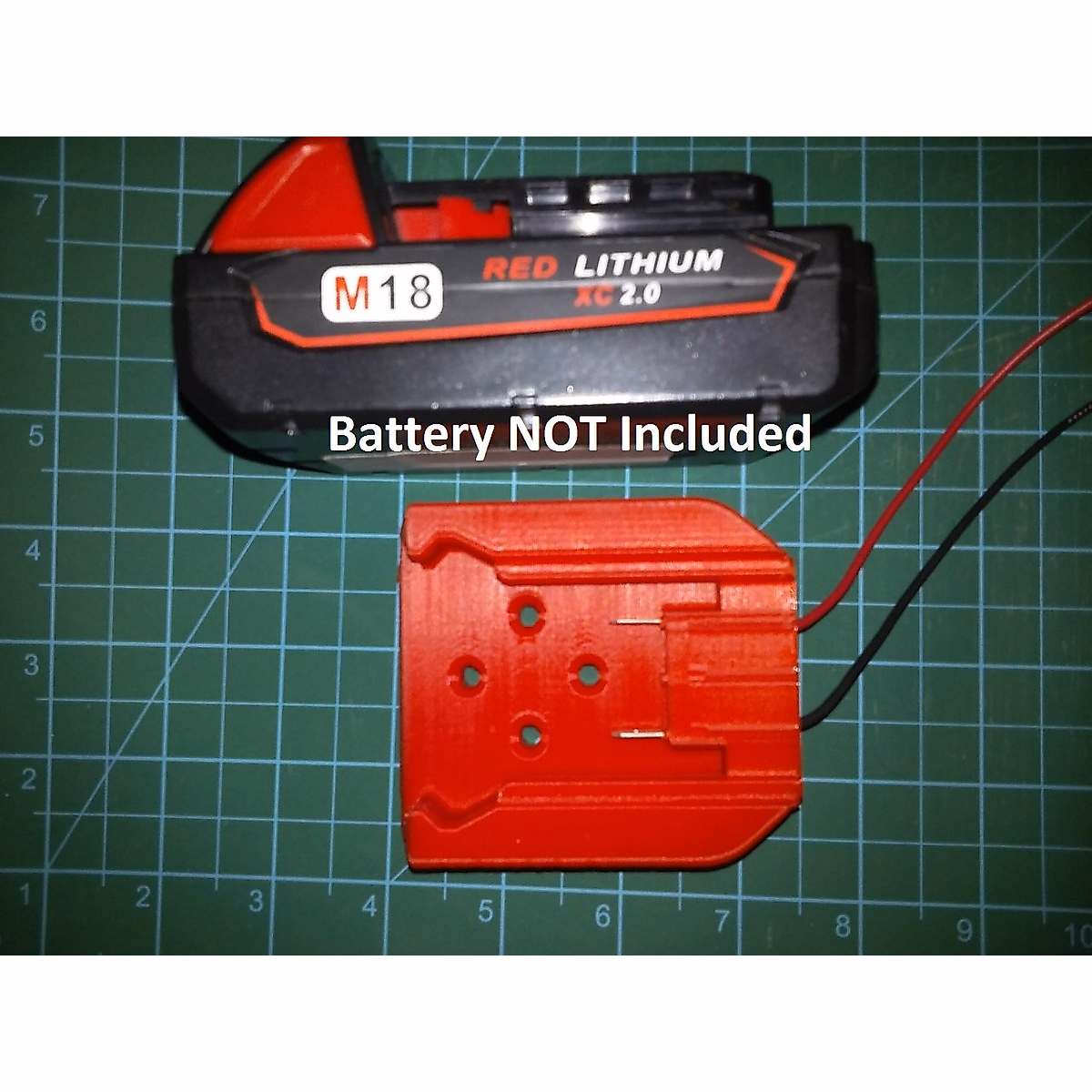 Made by Mitchell Mount Compatible with Milwaukee M18 Battery Wired 16AWG to Power Your Robot, e-Bike, Lights, Tools PN M18-16