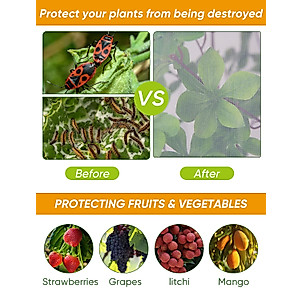 Bird Netting for Blueberry Bushes - 6Pcs Garden Netting Pest Barrier with Drawstring,Garden Plant Netting for Vegetables Fruits Tree Cicada Netting for Trees (6,32x32inch/6PACK)