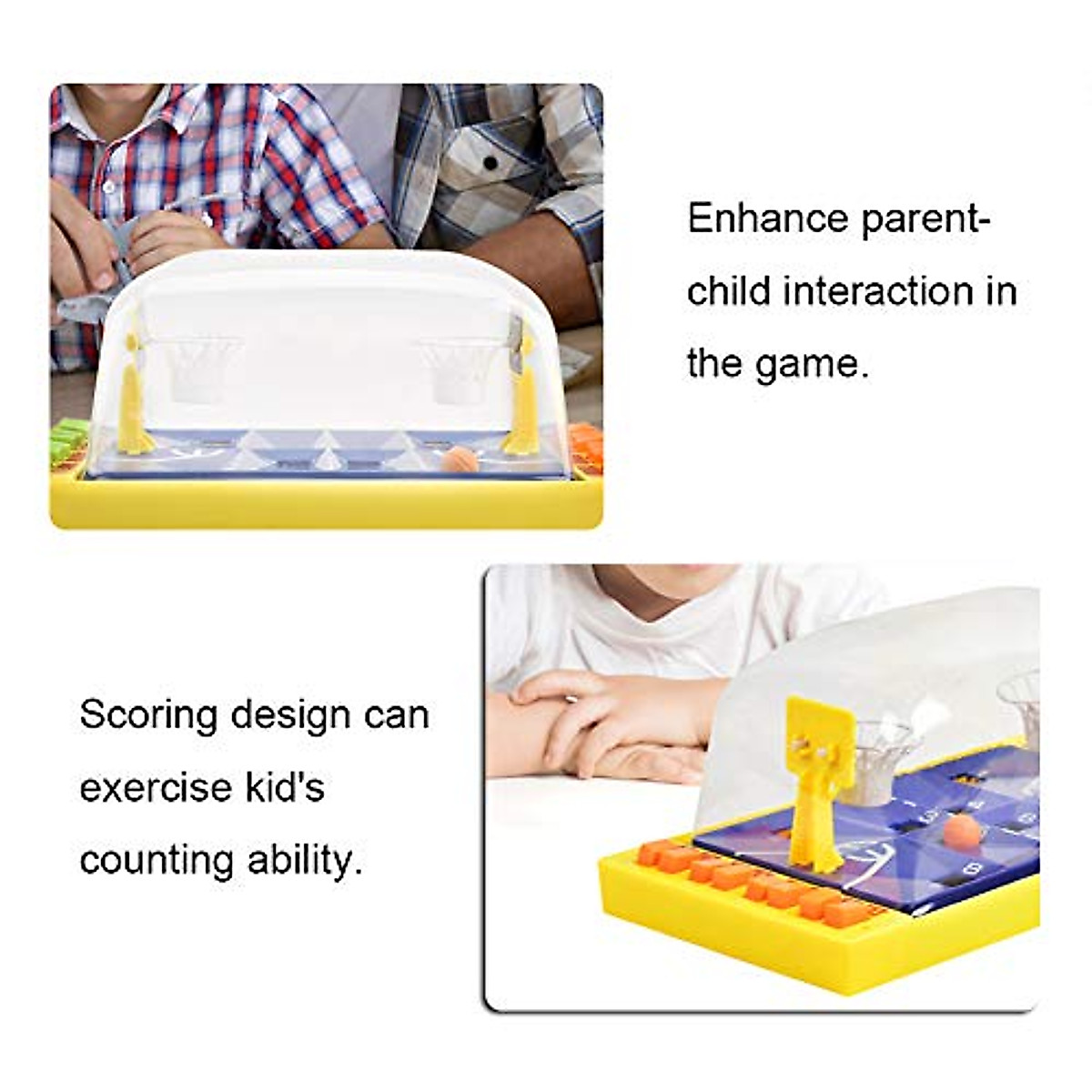 KLEOAD Toy Basketball Table Games, Mini Double People Finger Eject Basketball Court Interactive Parent Child Toy Kid Puzzle Educational Board Basketball Game Toy Basketball Toy
