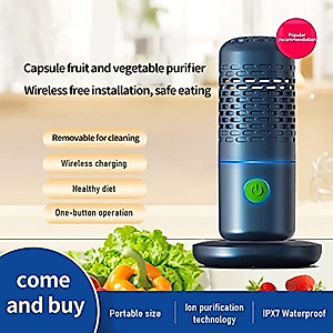 The Fruit And Vegetable Purifier Adopts Hydroxyl Water Ion Purification Technology, IPX7 Waterproof Uses Titanium Electrodes, Safe And Durable. Built-in 4400mah High-capacity Battery, Smaller Than A S