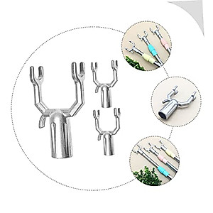 BUGUUYO 3pcs Clothes Rail Fork Drying Rack Clothing Drying Rack Clothes Curtain Hanger Garment Hook Pole Heads Reach Stick Pole Heads Clothesline Pole Head Clothes Fork Head Pole Parts