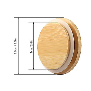 Picowe 6 Pack Bamboo Lids for Wide Mouth Mason Jar Storage Canning Jar Lids Ball Jars(Jars not included)