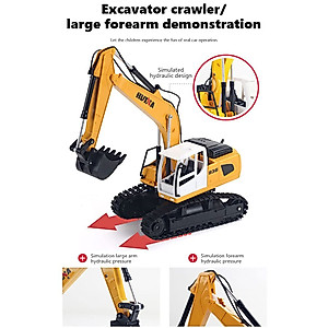 QIYHBVR 6CH Remote Control Excavator Toys Car, Excavator Trucks for Kids, Construction Dump Truck Vehicles, Construction Engineering Toys Digger, Gift for Boys Girls Ages 6 and Up