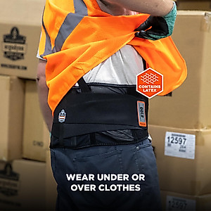 Ergodyne ProFlex 100 Back Support Brace, 8" Spandex Belt, Adjustable, Removeable Straps