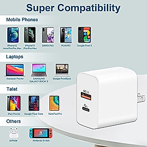 USB C Charger 30W, cshare 2-Port PD 3.0 Fast Charger USB Wall Charger,Foldable Power Adapter for Google Pixel 6/Pro,for iPhone 14/13/12/11/Mini/Pro Max,MacBook,Pad Pro,AirPods,Galaxy S22 Ultra S21