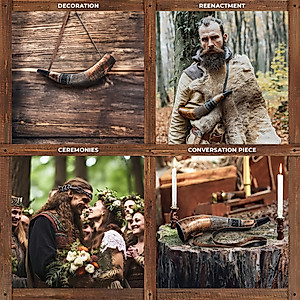 Norse Tradesman Viking War Horn – 18" Blow Horn Battle Trumpet Crafted from Authentic Premium Ox Horn – A Stirring Piece of History