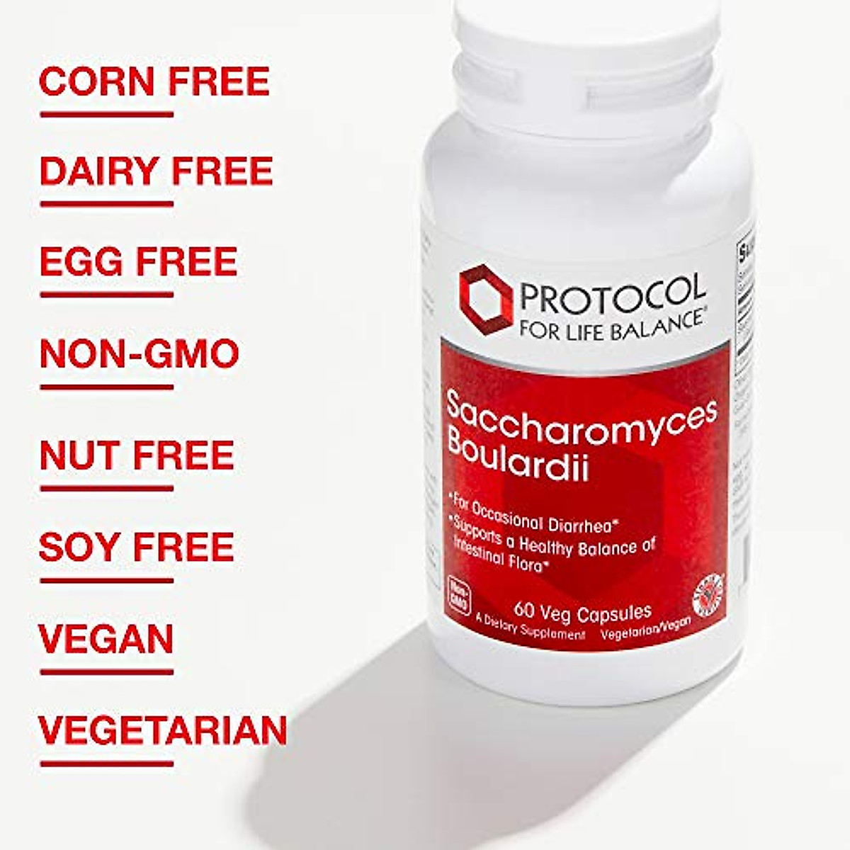 Protocol Saccharomyces Boulardii - 10 Billion CFU - Probiotic Supplement - Supports Gut Health & Digestive Health* - Relieves Occasional Diarrhea* - Halal & Kosher - 60 Veg Caps