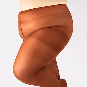 CALZITALY Plus Sizes Anti-Chafing Opaque Tights | 60 DEN | L - 4XL | Black | Italian Hosiery (3XL, Orange)
