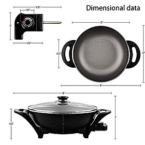 13 Inch Nonstick Electric Skillet - for Roast Fry Steam