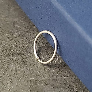 20g Sterling Silver Nose Ring Piercing - Handmade Tiny Huggie Hoop