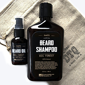 Big Forest Beard Growth Shampoo; All Natural & Organic Facial Hair Wash; Men’s Liquid Soap Lathers Big and White, 9 Ounce Bottle