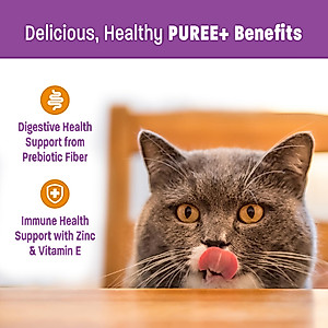 Wellness Lickable Treats Soft Puree Natural Grain Free Adult Cat Treats, Chicken Recipe, Contains 6-0.4 Ounce Squeezable Tubes