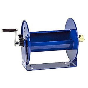 Coxreels 112-3-100 Hand Crank Hose Reel | Spool for Coiling Hoses and Cables | Rotating Storage Reel with Hand Crank | Steel Hose Reel | Fits 3/8'' x 100' Hose | 12” x 18.25” x 13”