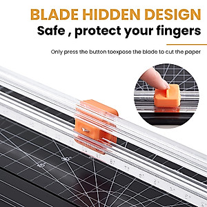 ISDIR Paper Cutter Slicer, 12 Inch Paper Trimmer Scrapbooking Tool Supplies with Security Safeguard and Side Ruler, Portable Paper Slicer for Craft Paper, Label, Photo, Cardstock