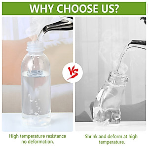 zmybcpack 12 Pack 16oz PP Heat-Resistant Plastic Juice Bottles With Caps-Plastic Smoothie Bottles-Reusable Bulk Beverage Containers with Lids For Juice, Beverage(Dishwasher Safe)