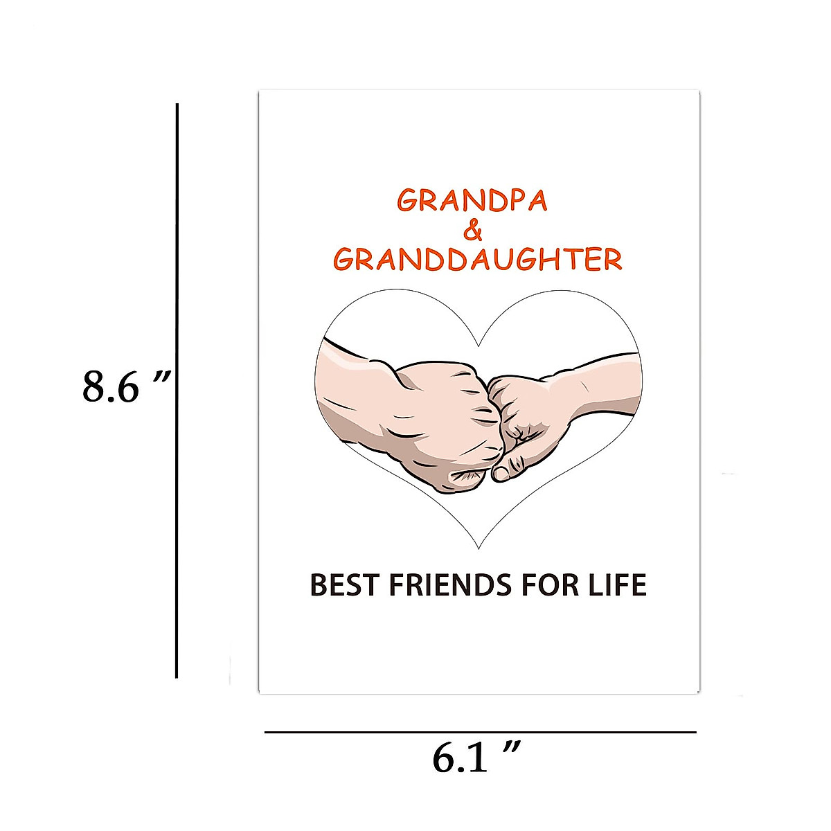 Dapofajo Grandpa & Granddaughter, Grandpa Birthday Card, Cute Card from Granddaughter, Birthday Card for Granddaughter