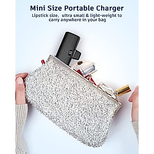 GIN FOXI Portable Charger for iPhone, 22W PD Super Fast Charging Upgraded 5000mAh Small Portable Charger Power Bank Smart LCD Display Mini Portable Phone Charger Battery Pack for iPhone Airpods, Black