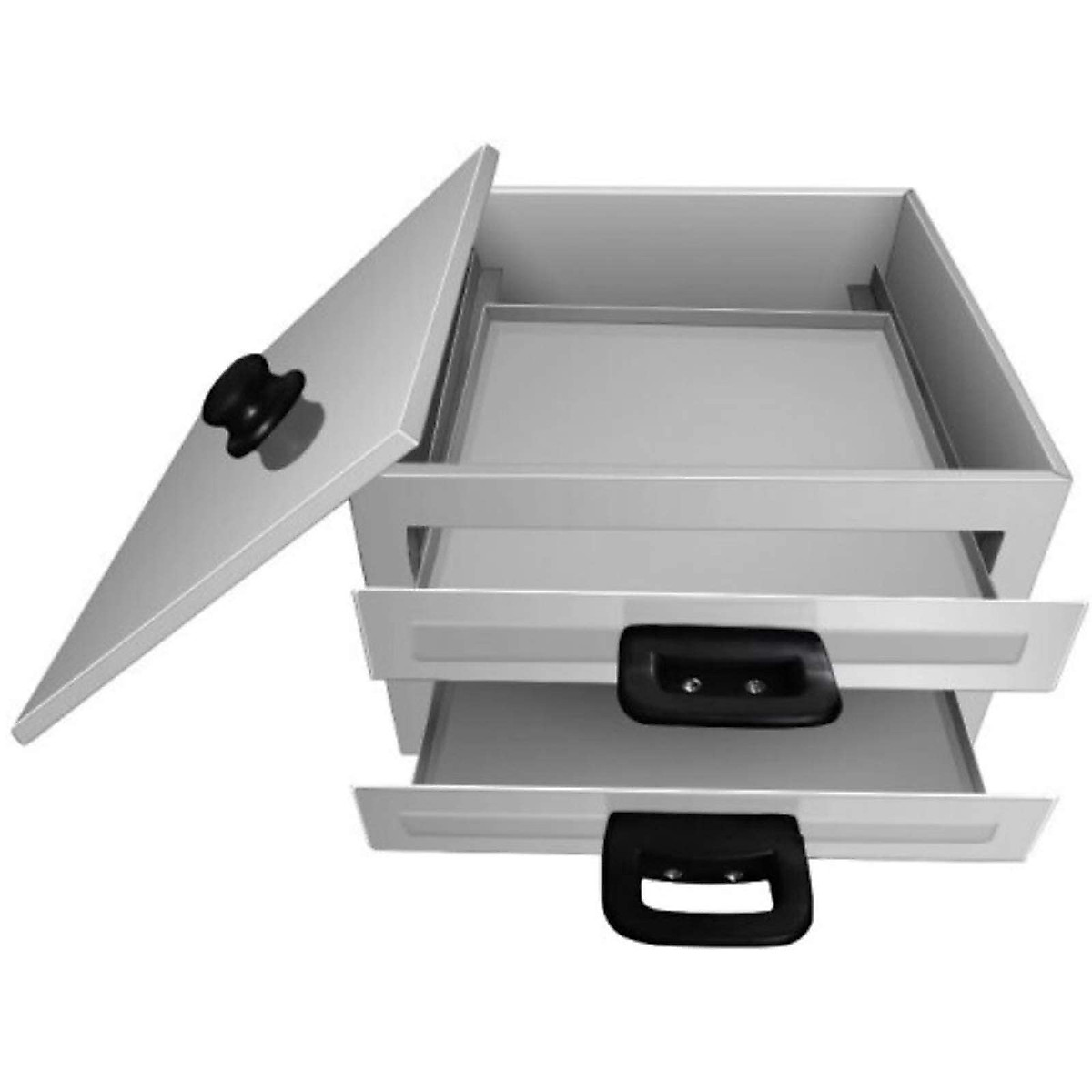 E-KEYWAY Top Open Chinese Rice Noodle Roll Food Steamer with Extra Tray Stainless Steel Square Tier/Layer Cooking Cuisine Guangdong Recipes Cookware (Tier-O2-L)