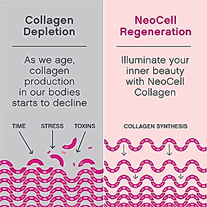 NeoCell Collagen Peptides Vitamin C & Hyaluronic Acid, Gluten Free, Supports Hair, Skin, & Nail Health, Collagen Type 1 and 3, Beauty Bursts, Fruit Punch, 60 Soft Chews