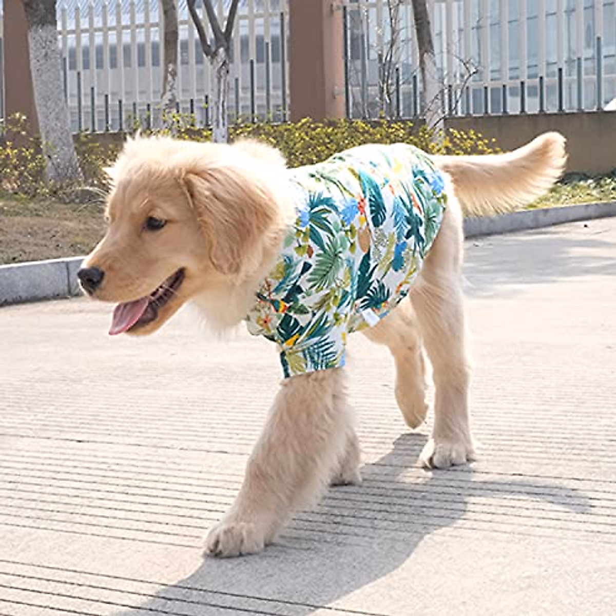Harikaji Dog Hawaiian Shirt, Summer Pet Clothes Large Dog Cool Costume Beach T-Shirt for Medium Large Dog(White,6XL)