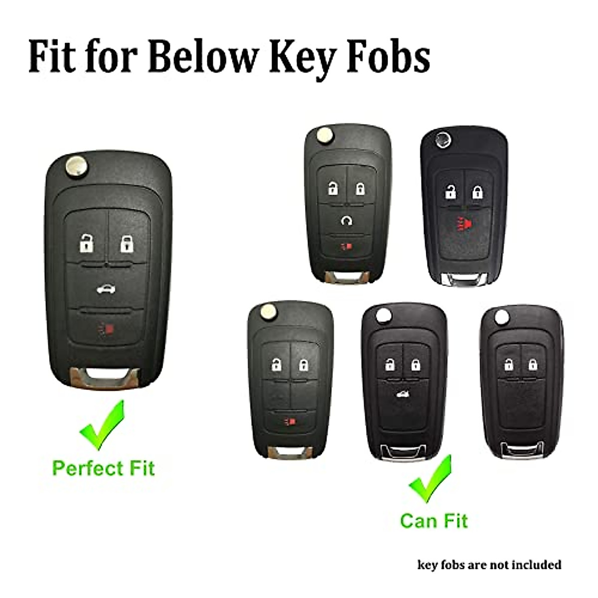 Soft TPU Key Fob Cover Case Fit for Chevy Chevrolet Equinox Camaro Cruze Malibu Sonic Volt Park Impala Buick Encore Allure Regal Accessories Keyless Entry Remote Holder Skin Jacket Protector (Red)