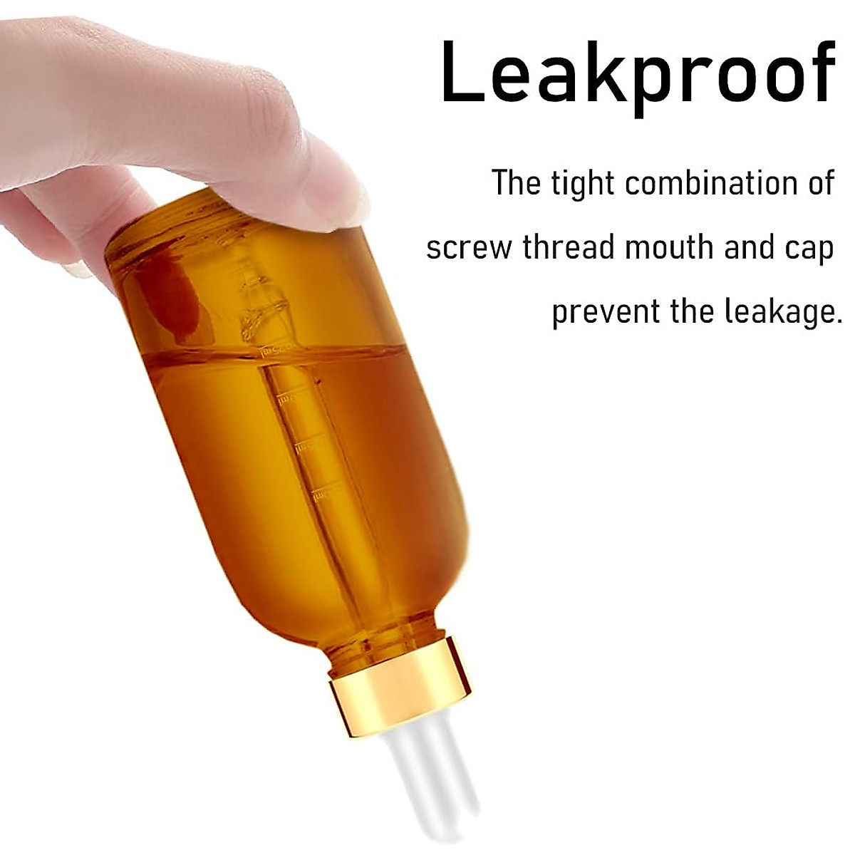 Bumobum Dropper Bottles 4oz, Amber Glass Bottles with Dropper for Essential Oils with Labels and Funnels, 2 Pcs Tincture Bottles with Golden Top (Unbreakable Plastic Eye Dropper with Measurements)