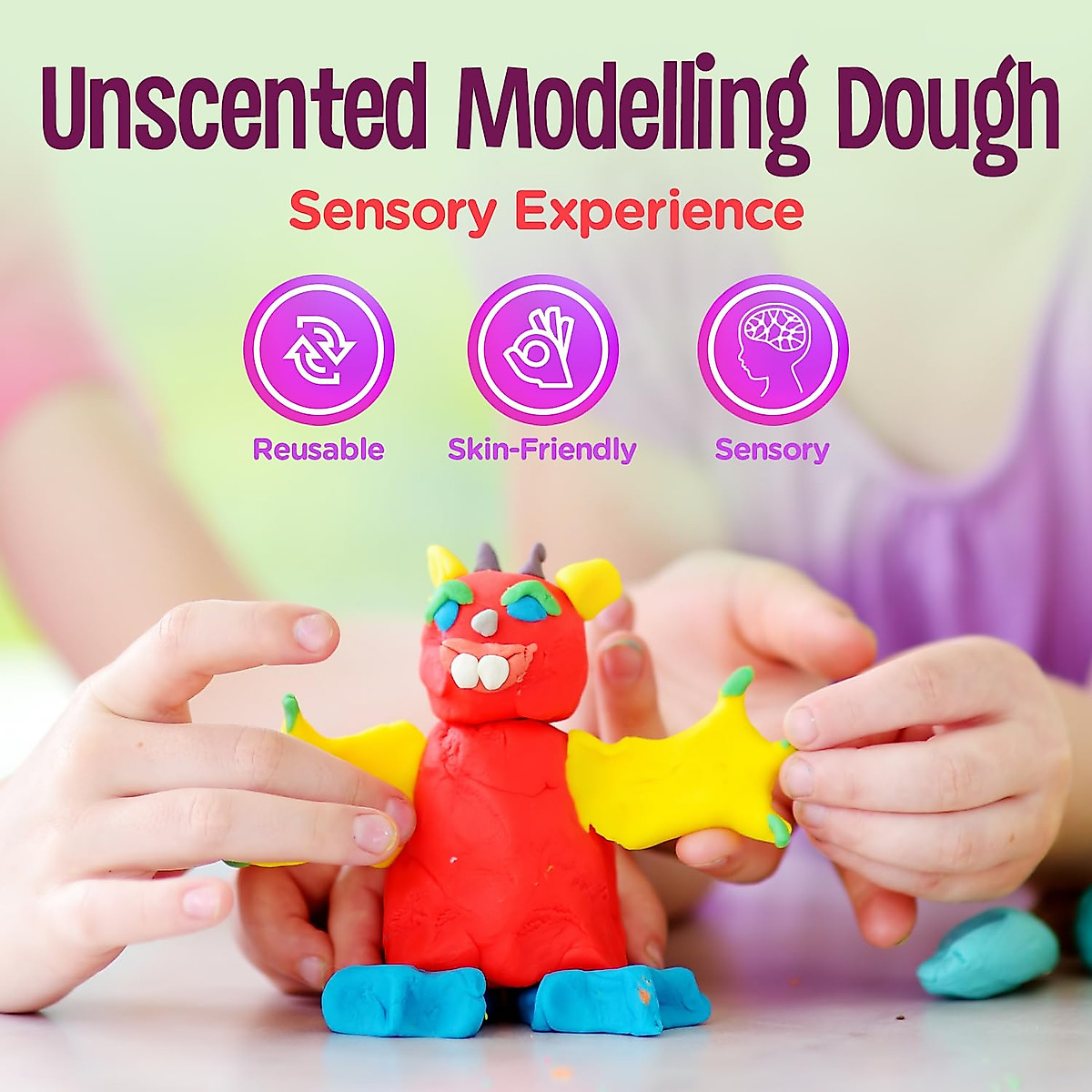 Hygloss Products Dough, Safe & Non-Toxic Modelling Dough for Arts & Crafts, Learn, Unscented, 1lb. Brown