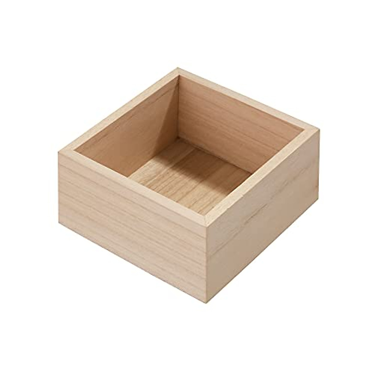 iDesign Renewable Paulownia Wood Collection Drawer Organizer Bin, 5" x 5" x 2.5", Natural