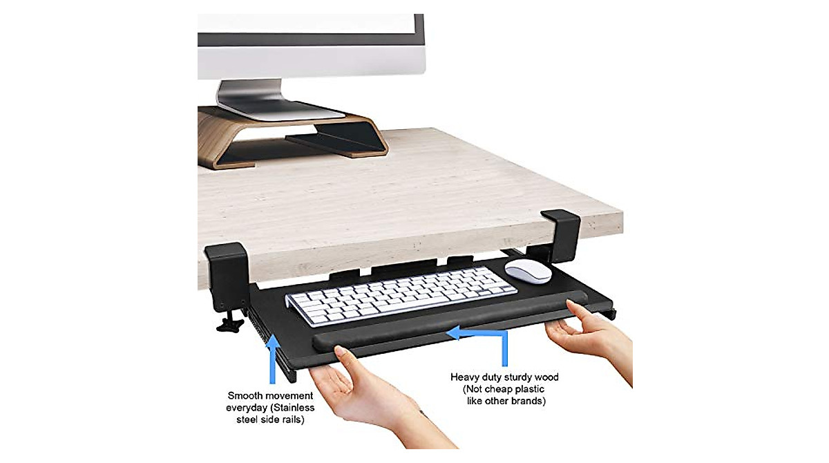Laboratory 29 Adjustable Keyboard Tray for Desk - Easy Clamp-On Install