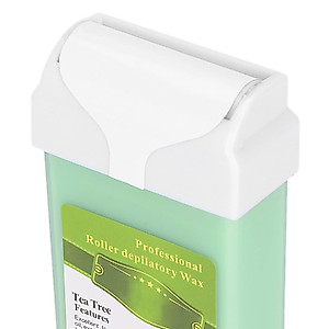 Roll-On Wax Cartridge for Hair Removal 100g Roller Depilatory Wax for Body Legs Arms Armpit Bikini Hair Removal Professional or Home Uses(Tea Tree)