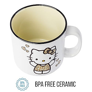 Silver Buffalo Sanrio Hello Kitty Leopard Outfit Ceramic Camper Mug, 20 Ounces