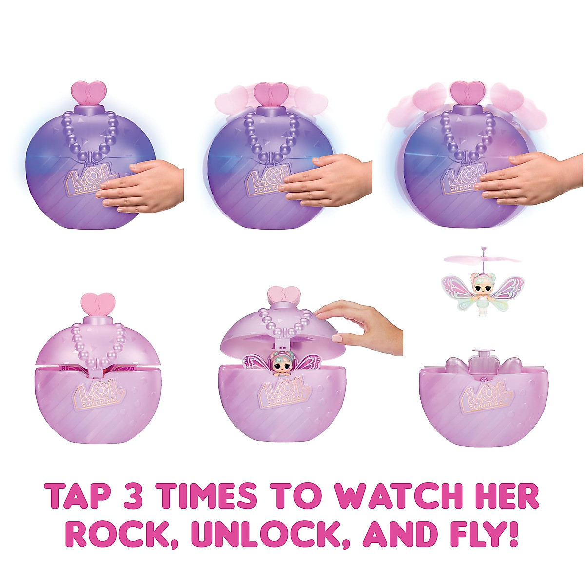 L.O.L. Surprise! Magic Flyers: Sweetie Fly- Hand Guided Flying Doll, Collectible Doll, Touch Bottle Unboxing, Great gift for Girls age 6+